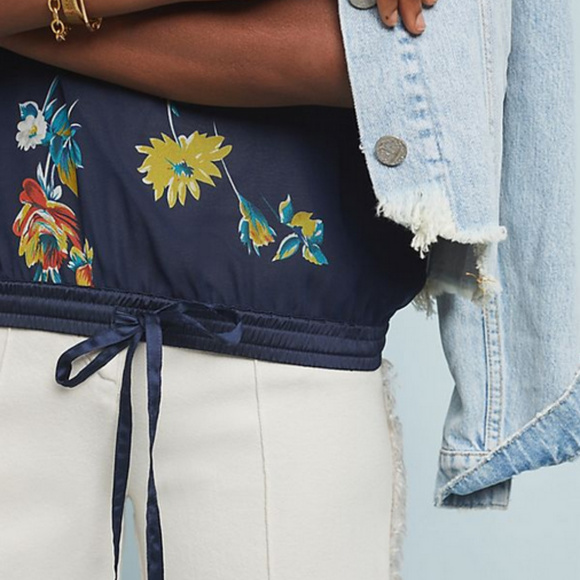 Anthropologie | Tops | Tiny Carly Floral Drawstring Top | Poshmark